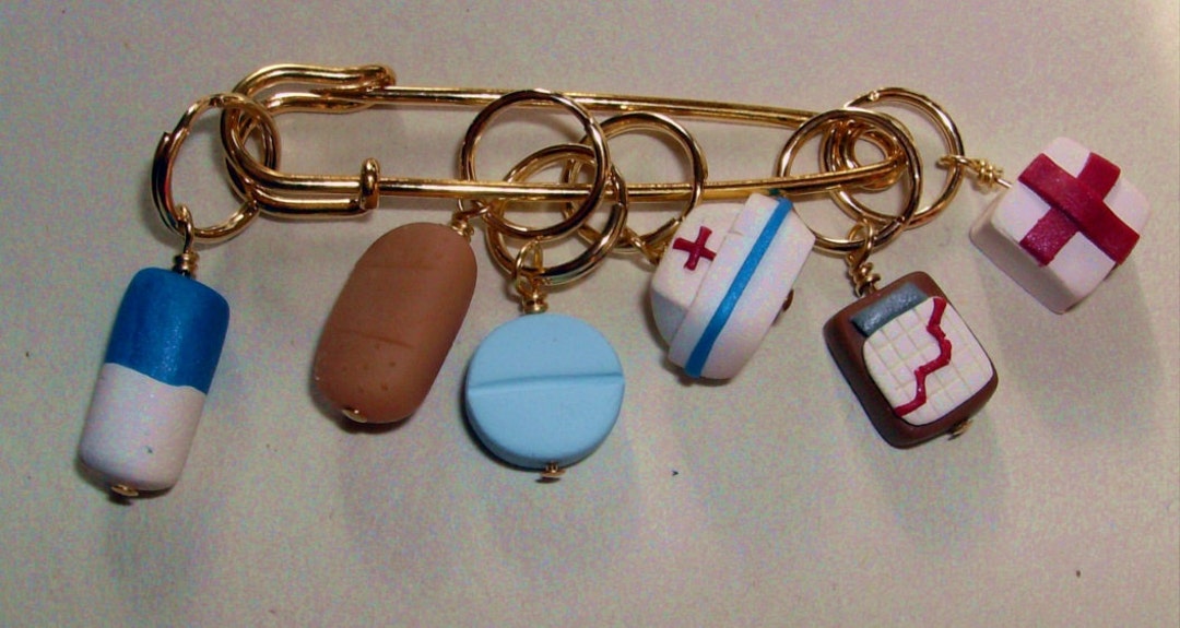 Stitch Markers NURSES HEAL the Heart for Knit or Crochet Set of 6 Chart ...