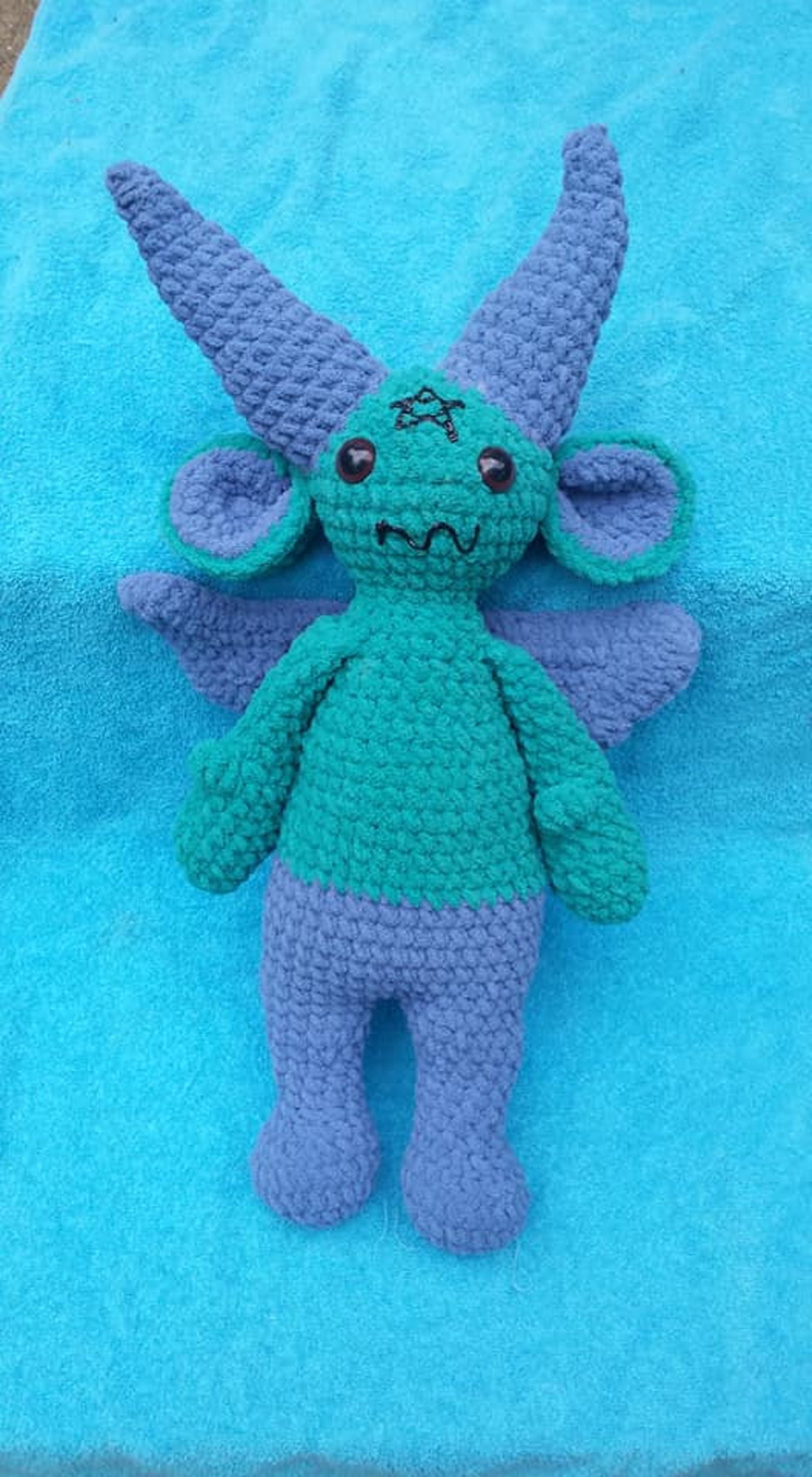 Crocheted Plush Baphomet Amigurumi 14 Inches Tall Large Horns | Etsy