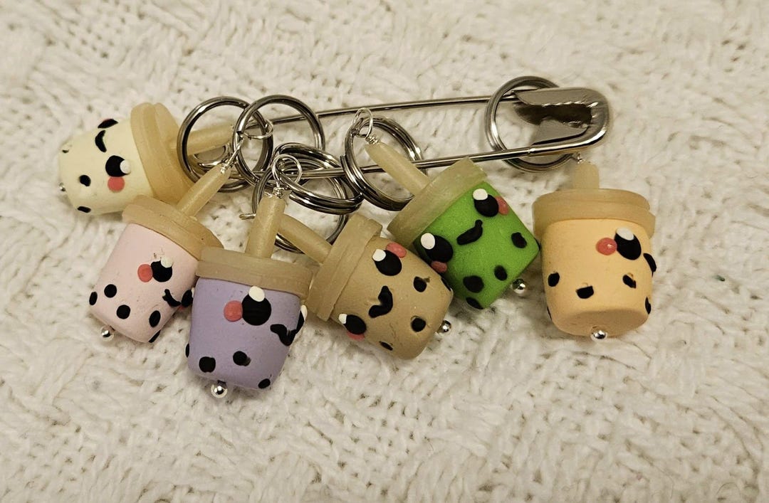 Stitch Markers Boba Bubble Tea Mochi Kawaii Tapioca for Knit or Crochet ...