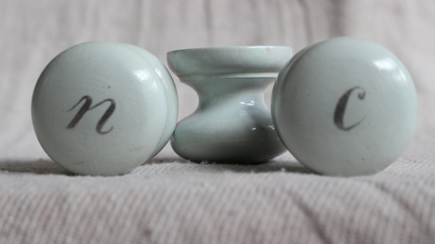 Eau De Nil and Silver Knobs Alphabet Letter Knob Knob With - Etsy