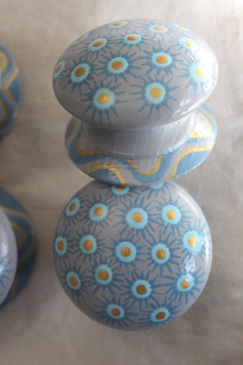 grey knobs turquoise knob grey decor knobs and handles hand painted grey knob star handles ...