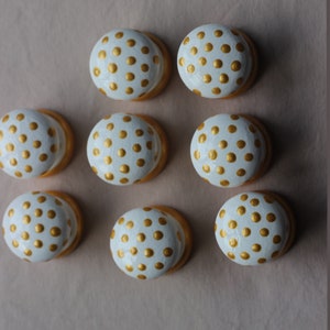 Knobs, Dresser and Drawer Knob, White Gold Knob, Spotty Knobs, Polka Dot Knob, White Decor, Gold ...