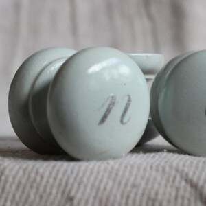 Eau De Nil and Silver Knobs, Alphabet Letter Knob, Knob With Lettering ...