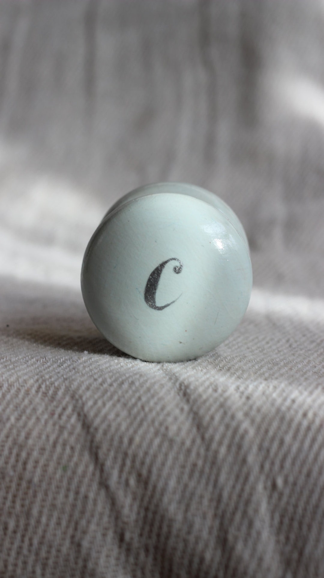 Eau De Nil and Silver Knobs, Alphabet Letter Knob, Knob With Lettering ...