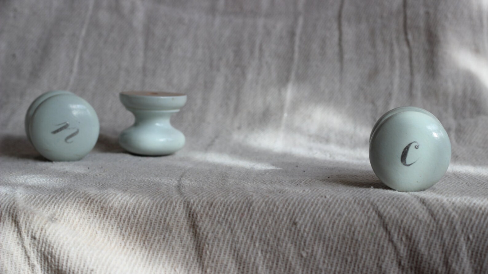 Eau De Nil and Silver Knobs Alphabet Letter Knob Knob With | Etsy