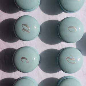 Letter Knob, Alphabet Knob, Silver Letter Knob, Pale Blue, Turquoise ...
