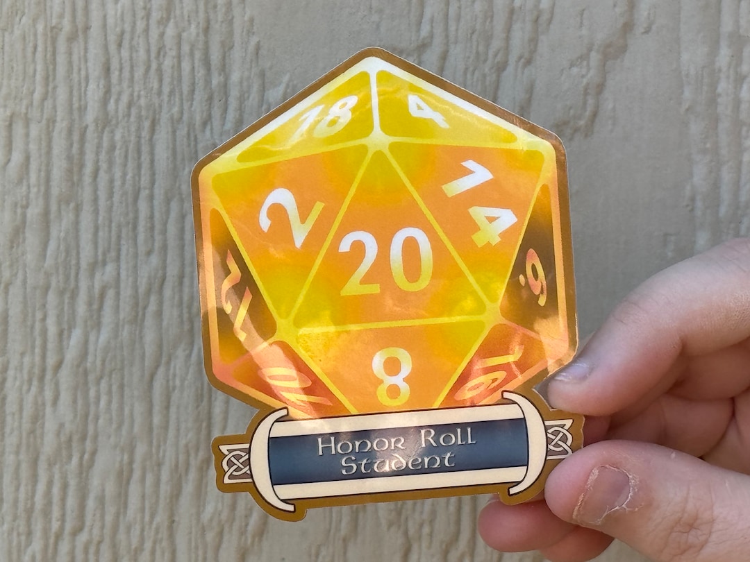 Dnd Baldur's Gate 3 BG3 Gold D20 Honor Roll Humor Sticker 3” - Etsy
