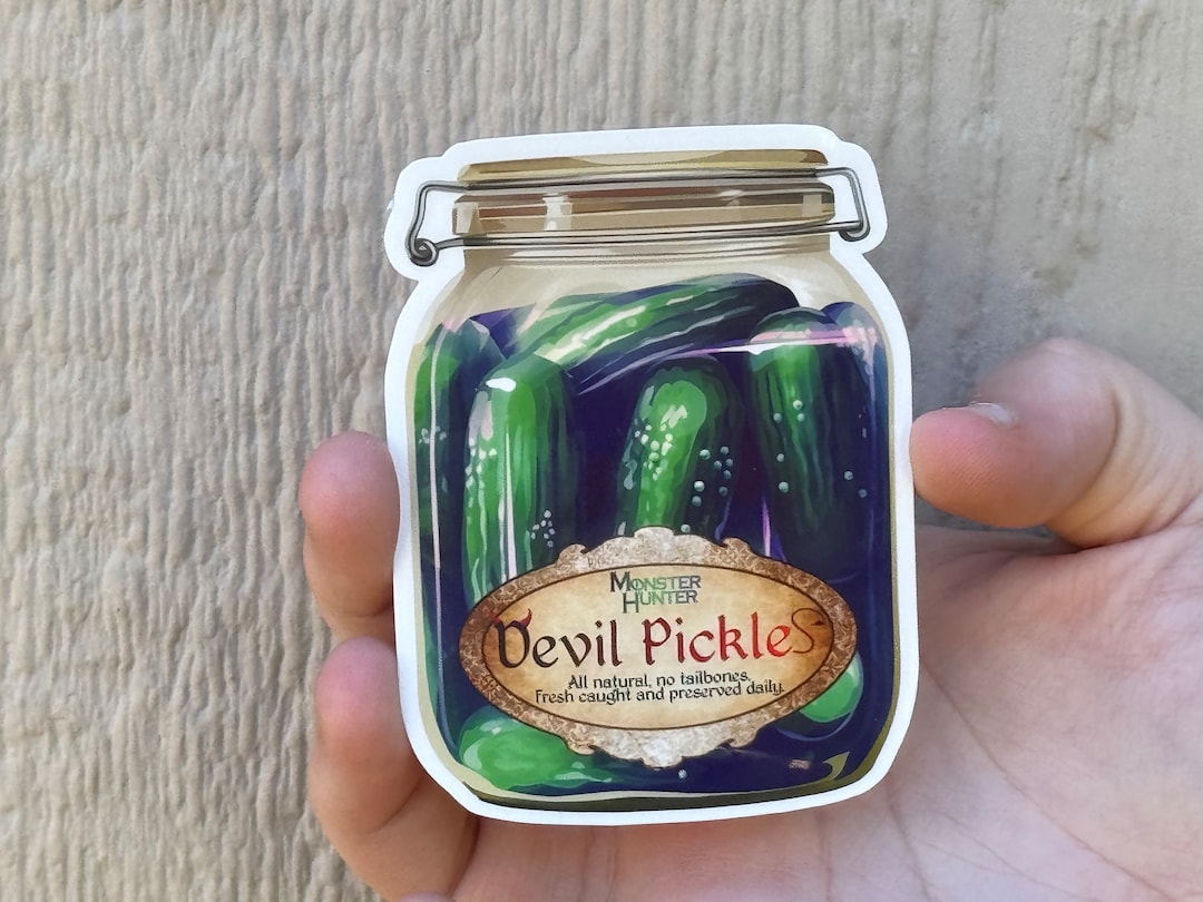 Monster Hunter Deviljo Devil Pickle Jar Humor Sticker 3" - Etsy