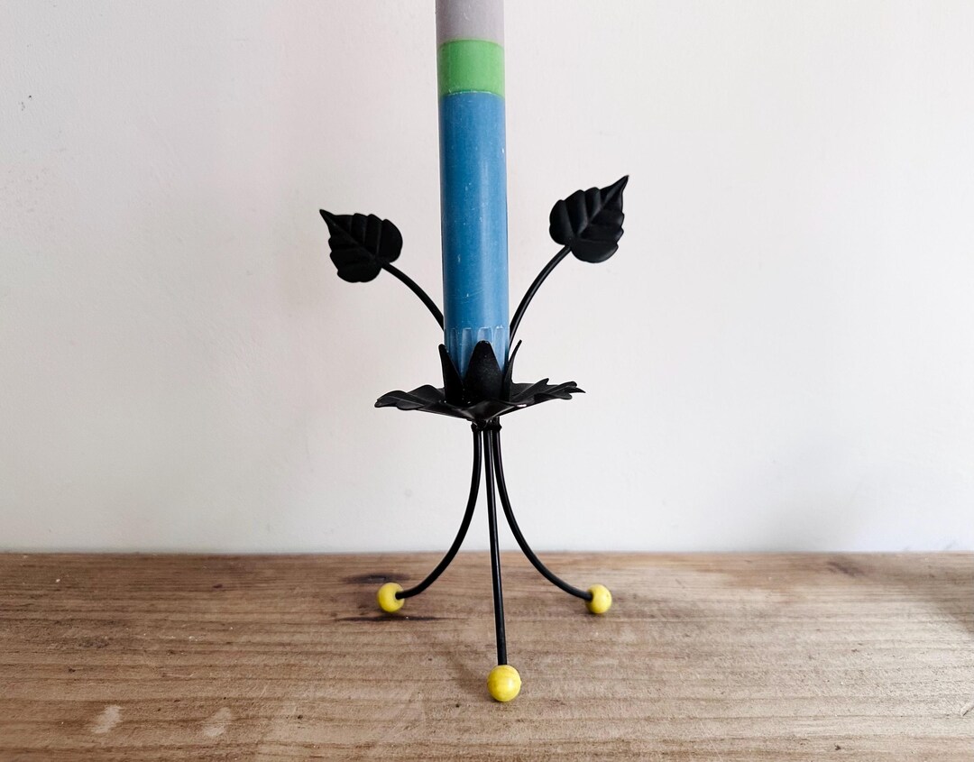 Vintage Atomic Wire Candlestick Holder With Ball Feet - Etsy