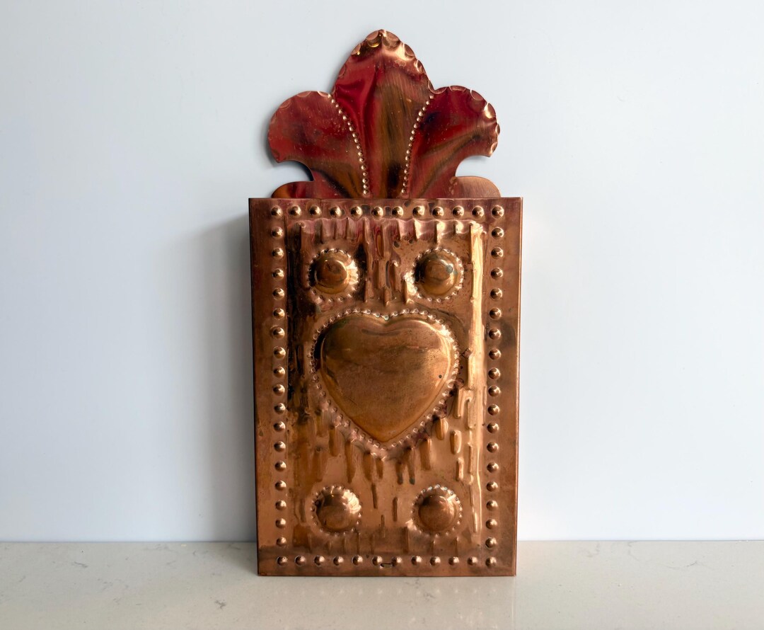 Vintage Swedish Copper Match Holder With Heart Design - Etsy