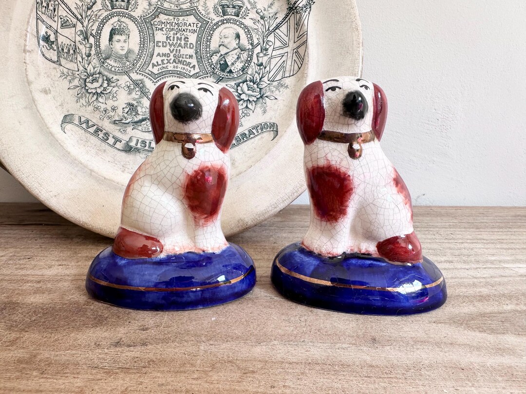 Pair of Small Vintage Staffordshire Ware Wally Spaniel Dogs - Etsy