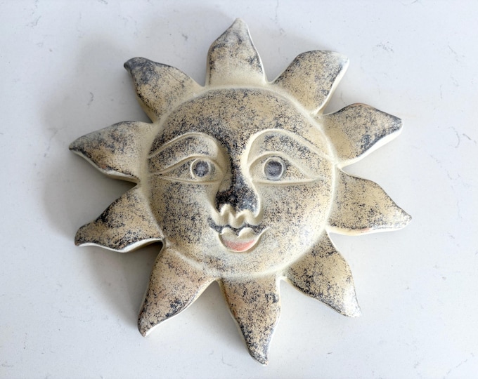 Vintage Terracotta Sun Face Hanging Wall Plaque - Etsy
