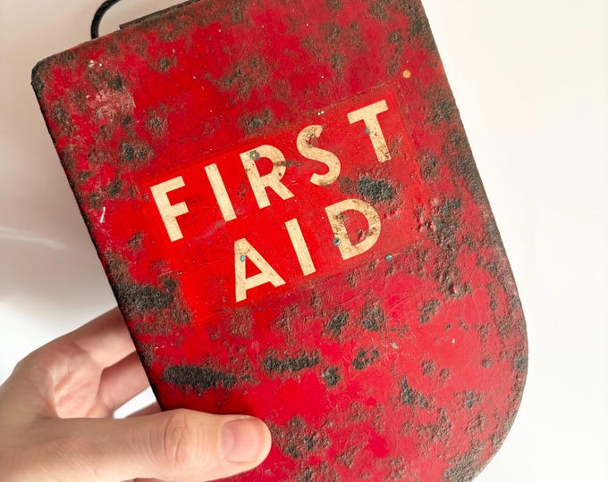 Vintage Rusty Red Metal First Aid Case Tin - Etsy