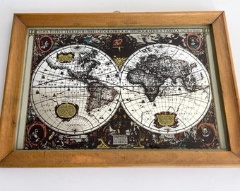 World Map on Mirror Wall Art - Etsy