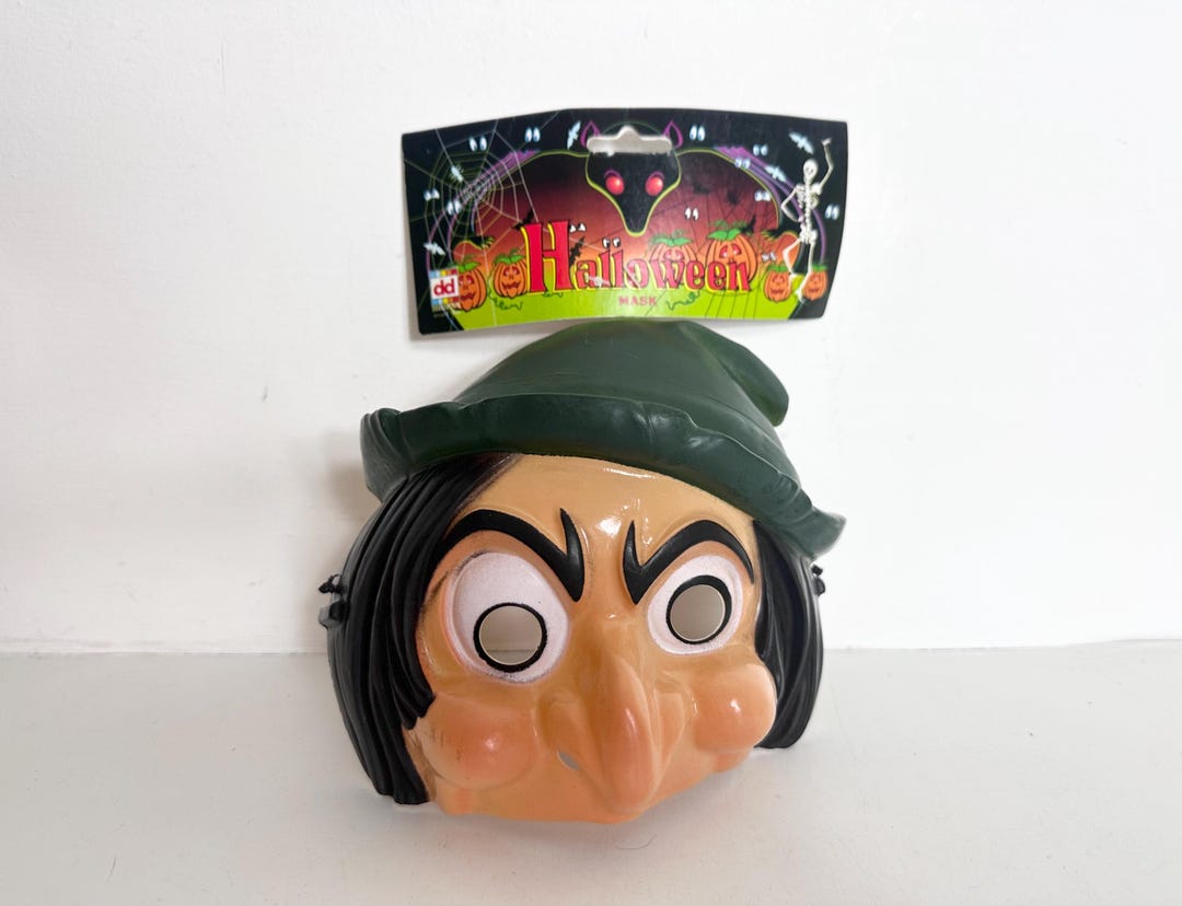 Vintage 1998 Vacuform Plastic Wicked Witch Halloween Mask Dekker Toys ...