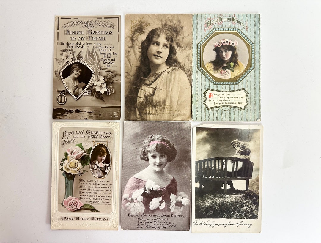 Set of 6 Early 1900s Antique Pinup Girl Postcards - Etsy