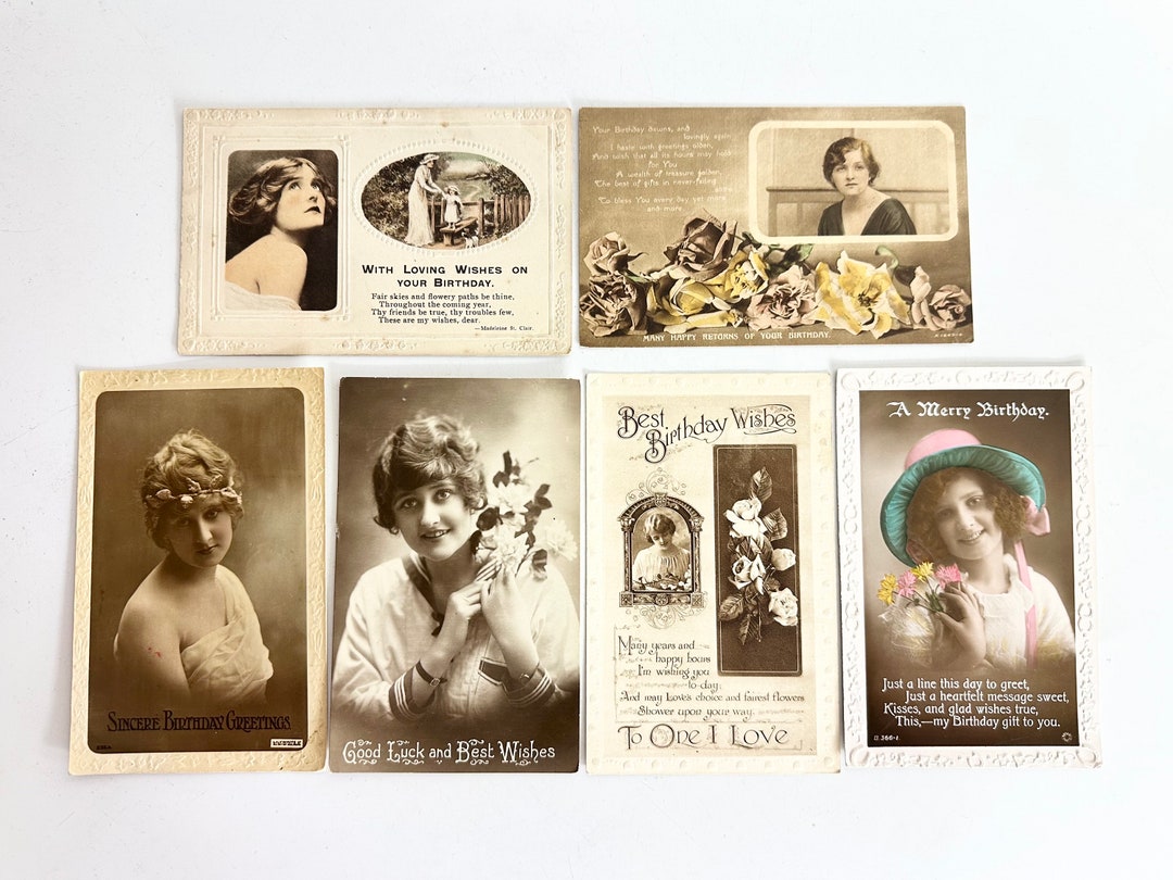 Set of 6 Early 1900s Antique Pinup Girl Postcards - Etsy