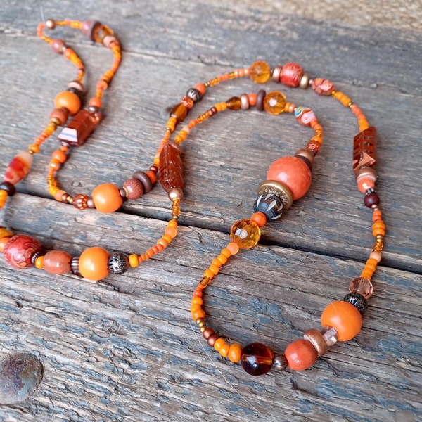 Orange Necklace - Etsy