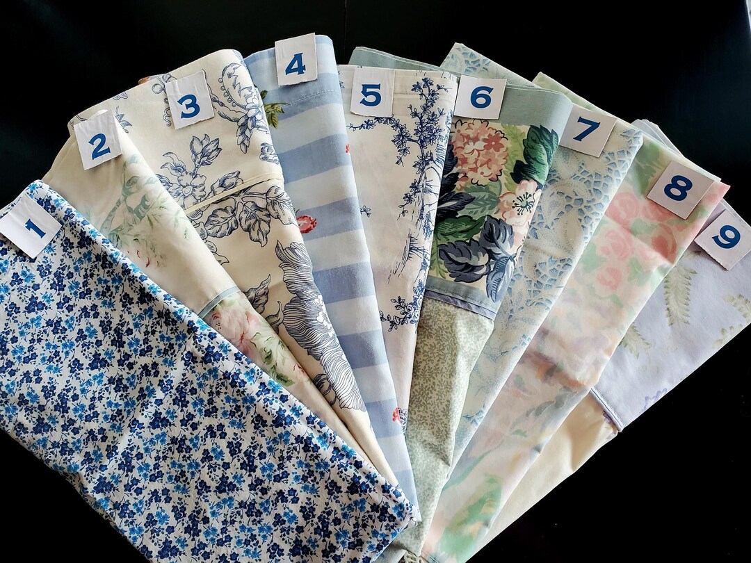 Vintage Pillowcases BLUE FLORALS Your Choice All Excellent Condition ...