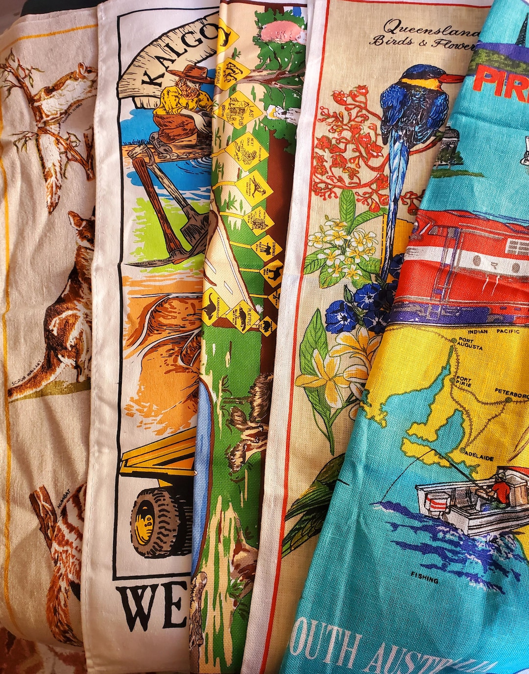 AUSTRALIA Souvenir Tea Towels Linen Cotton Your Choice of Design Unused ...