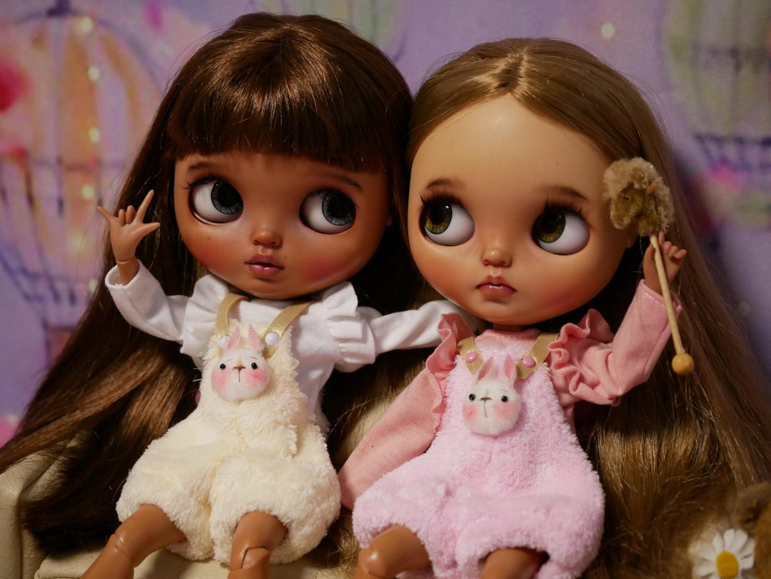 A Set of 2 Pieces / Cute Bunny Overalls for Blythe Dolls. - Etsy