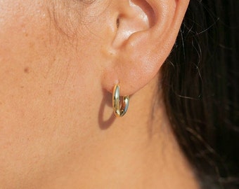Perfect Larger 18kt Gold Filled Huggie Hoop Earrings, Gold Hoop Earring, Huggie Hoops,basic Gold ...