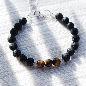 Unisex Men's Tigers Eye Lava Bracelet - Ekewaka - Etsy