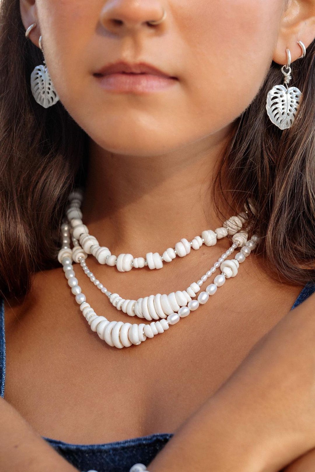 Hawaiian Puka Shell Choker Necklace, White Shells (adjustable Length ...