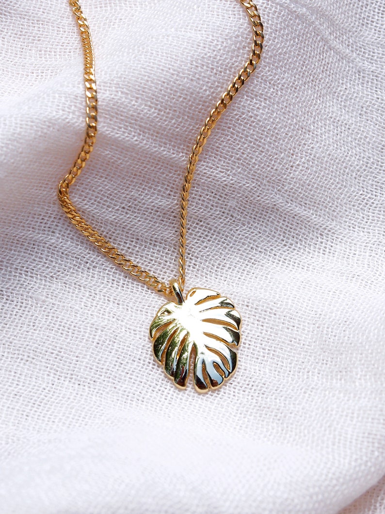 Gold Monstera Leaf Necklace Monstera Pendant Necklace Hawaii - Etsy