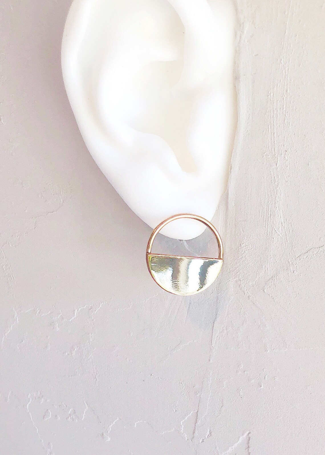 Gold Hoop Disc Stud Earrings Mele Gold Filled Hoop Earring - Etsy