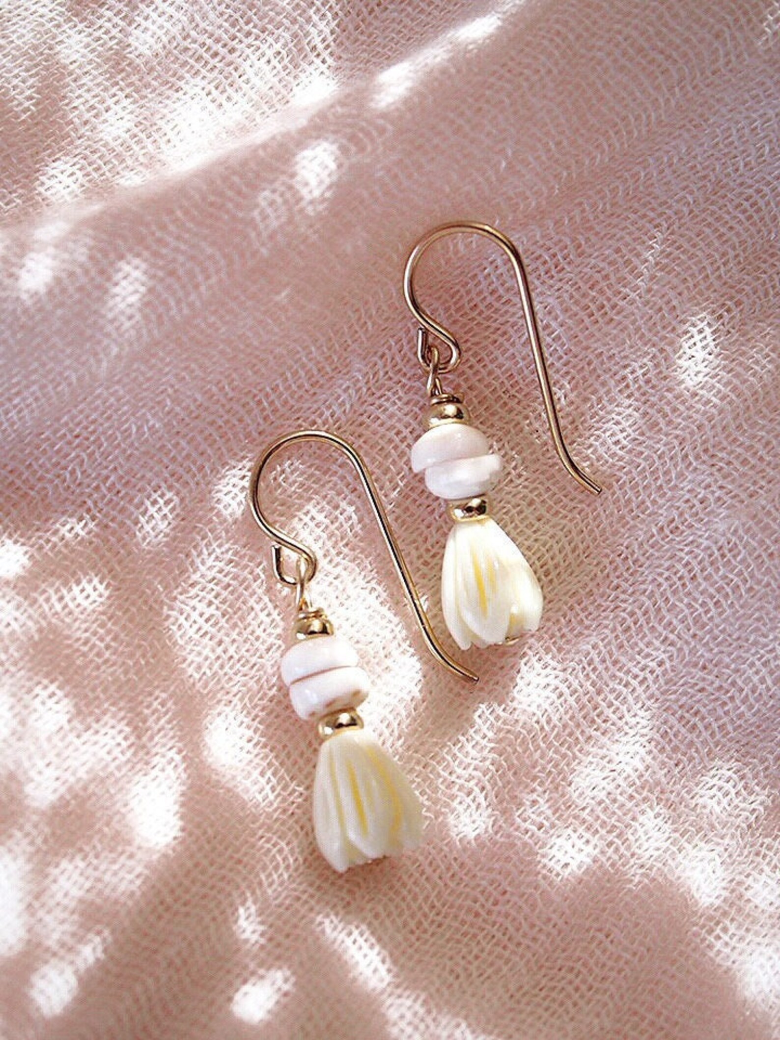 Gold Pikake Puka Drop Earrings - Kēhau - Etsy