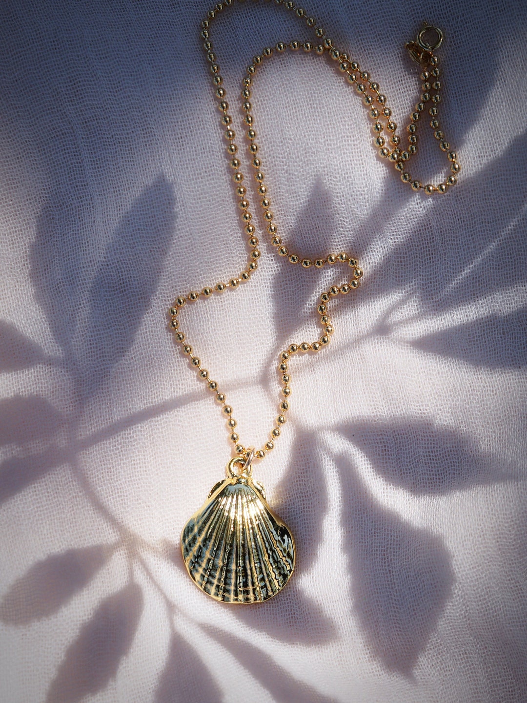 Statement Large Gold Seashell Necklace - Kaiapo - Etsy