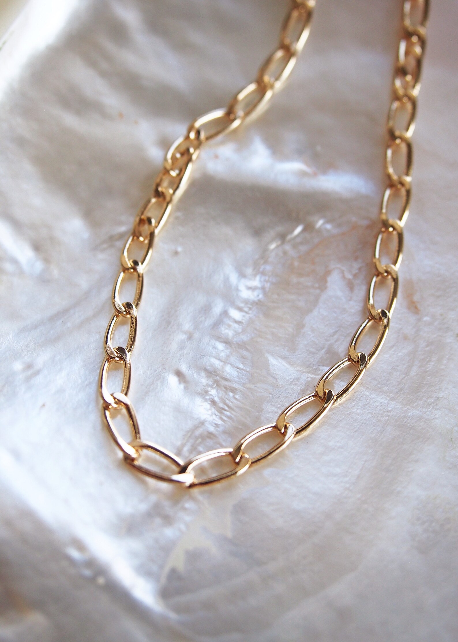 Womens Chunky Chain Necklace, Gold Filled Curb Link Necklace - Etsy