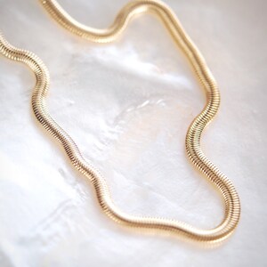 18kt Gold Filled Thick Flat Snake Chain Necklace - Nui - Etsy