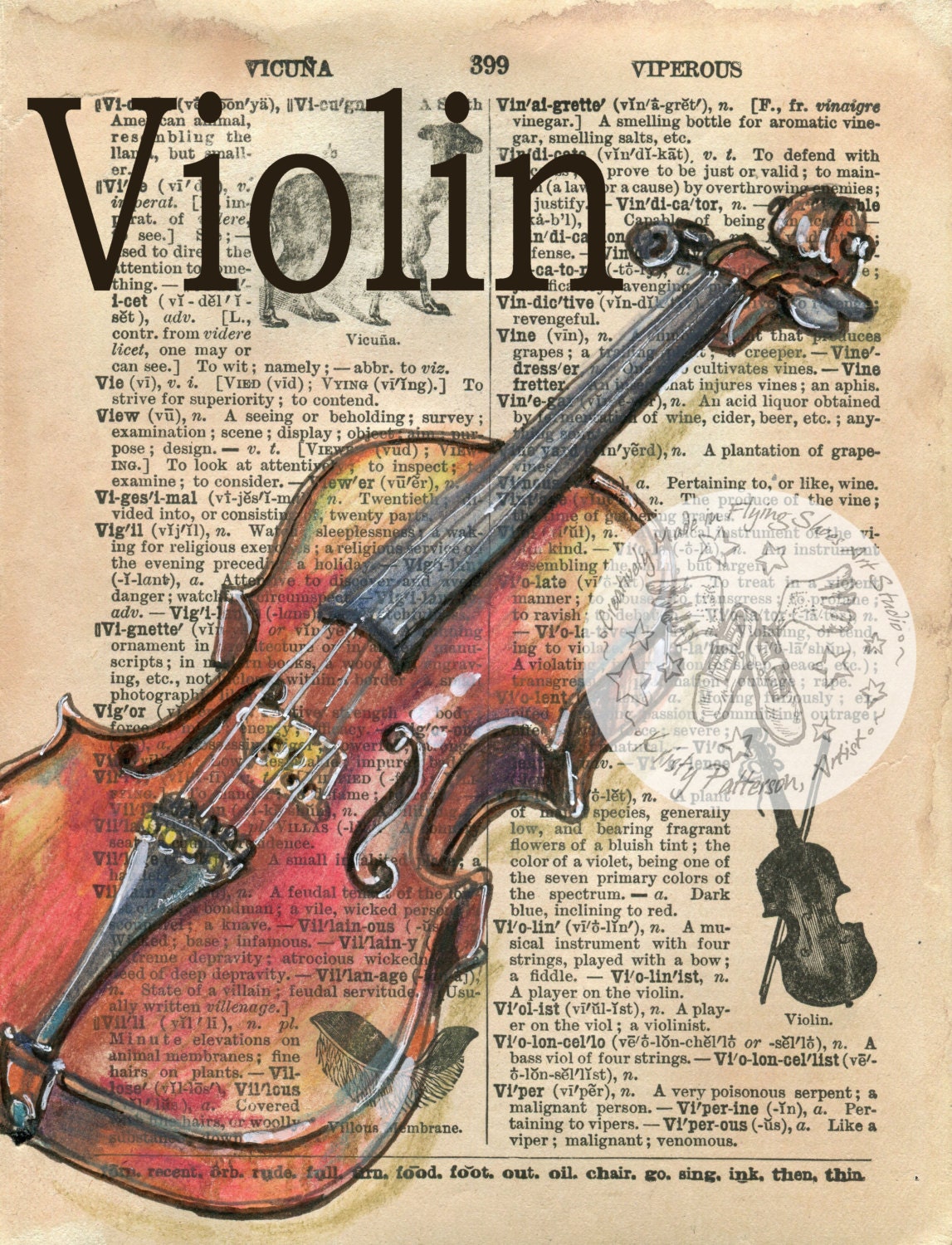 Violin Art Drawing