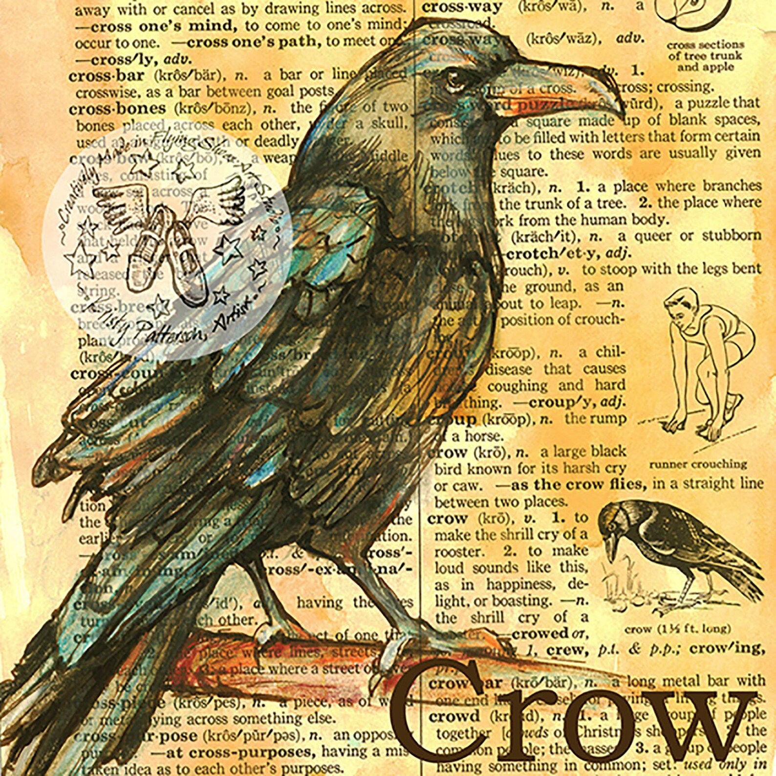 Crow Dictionary Drawing Instant Printable Download - Etsy