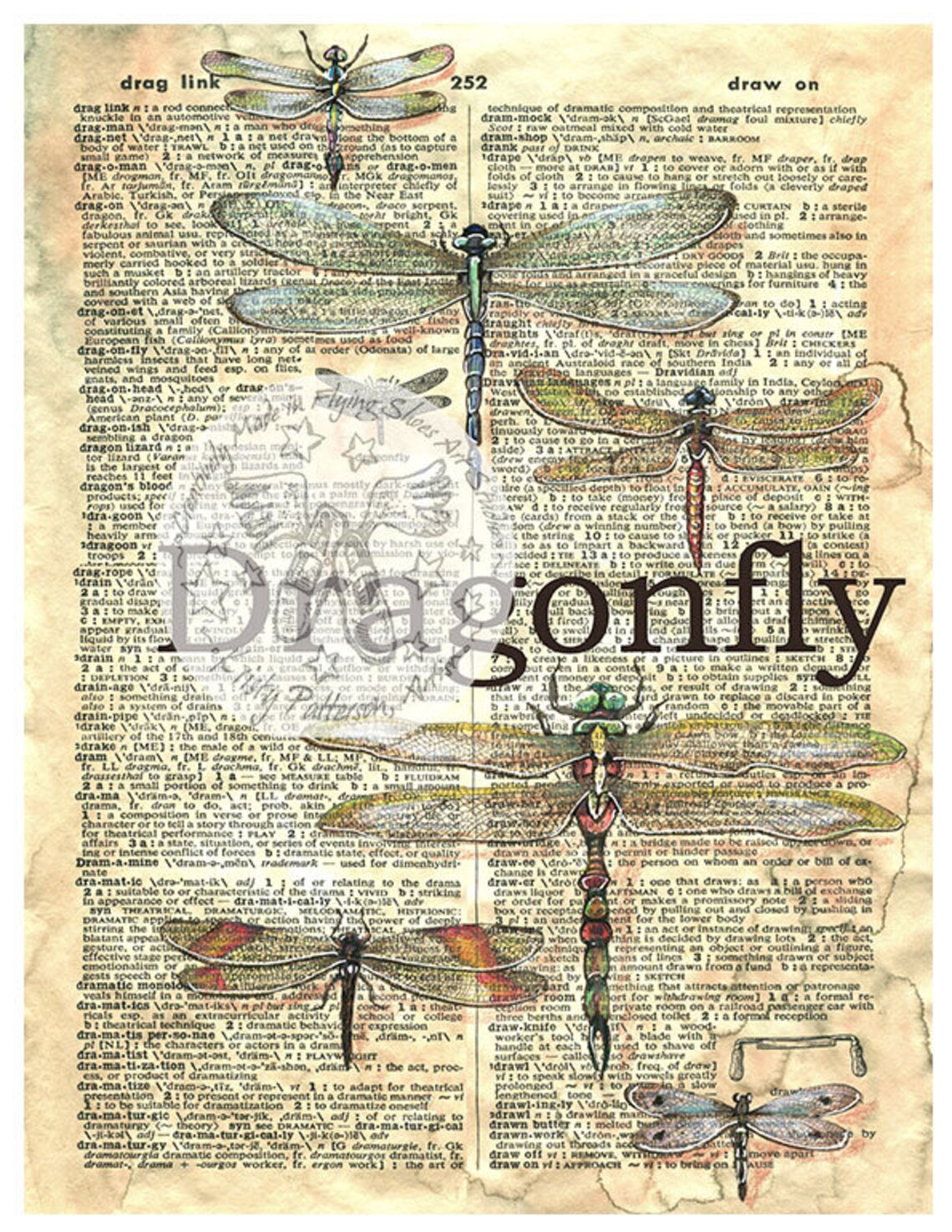 Dragonfly Themed Collage/decoupage Kit - Etsy