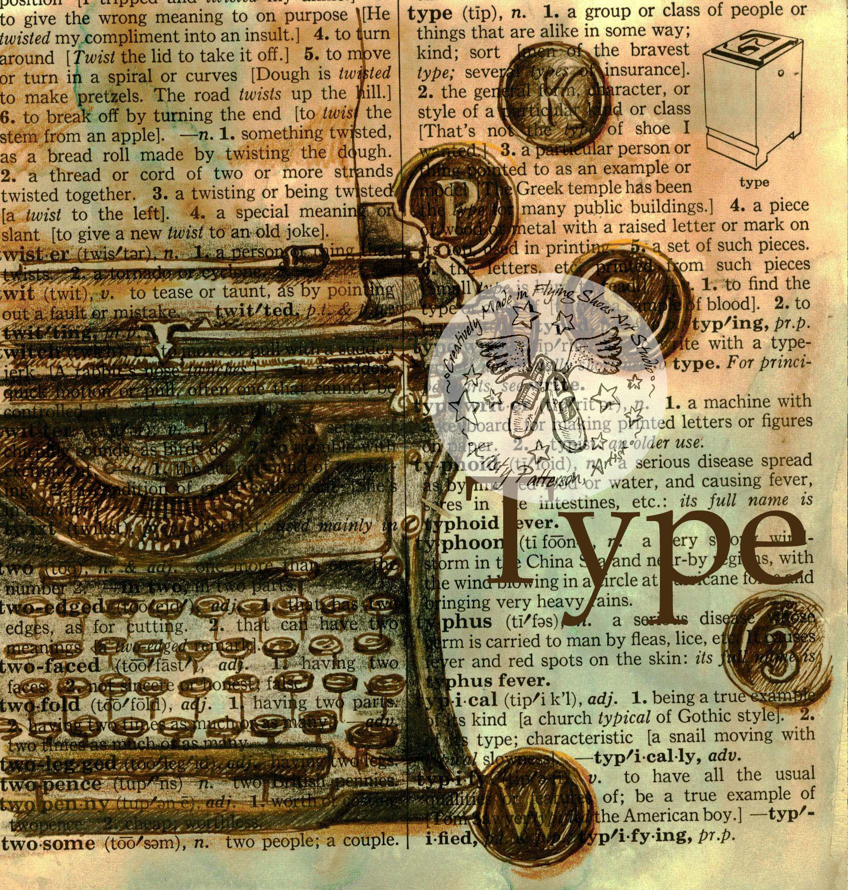 Typewriter Dictionary Drawing Instant Printable Download - Etsy