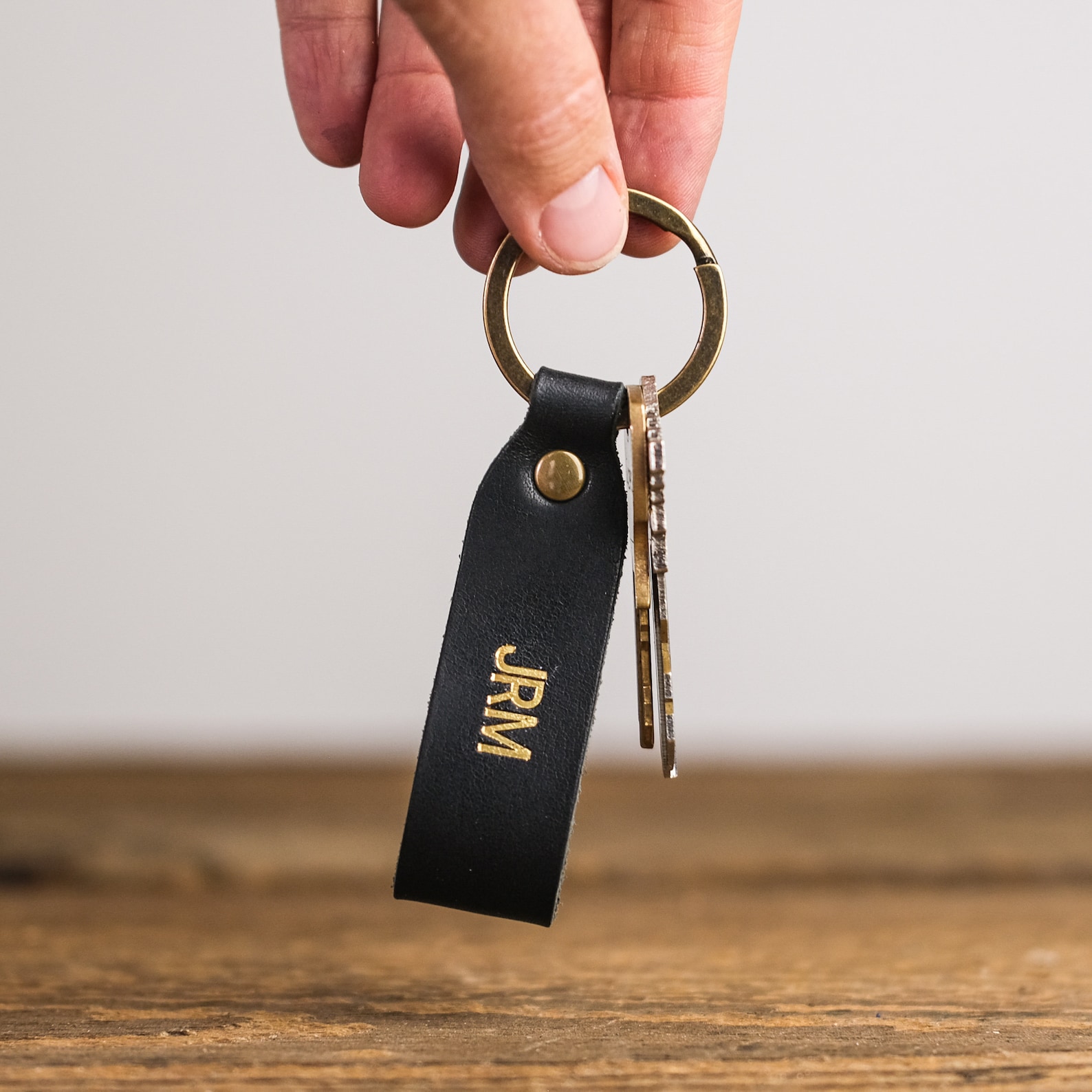 Personalized Leather Key Fob Full Grain Leather Keychain | Etsy