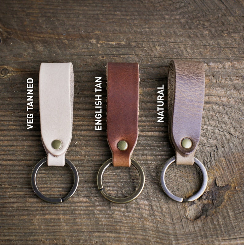 Personalized Leather Key Fob Full Grain Leather Keychain | Etsy