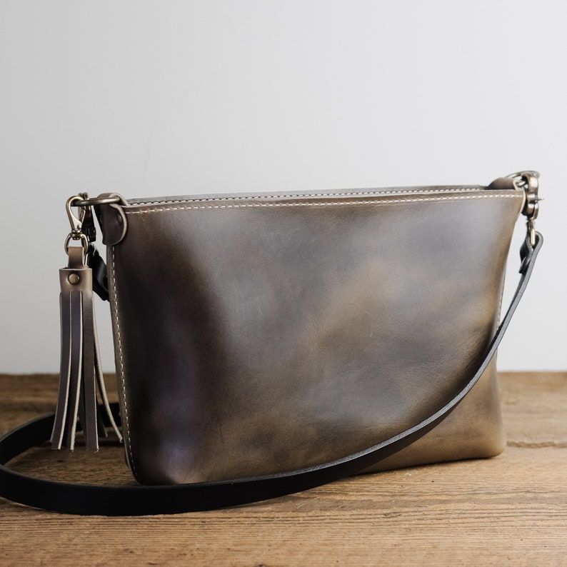 Leather Crossbody Bag for Women Dark Brown Leather - Etsy