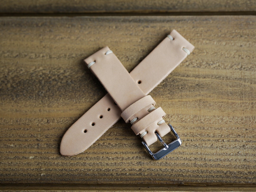 Leather Watch Strap | Veg Tan Leather Watch Band | 18mm 19mm 20mm 22mm ...