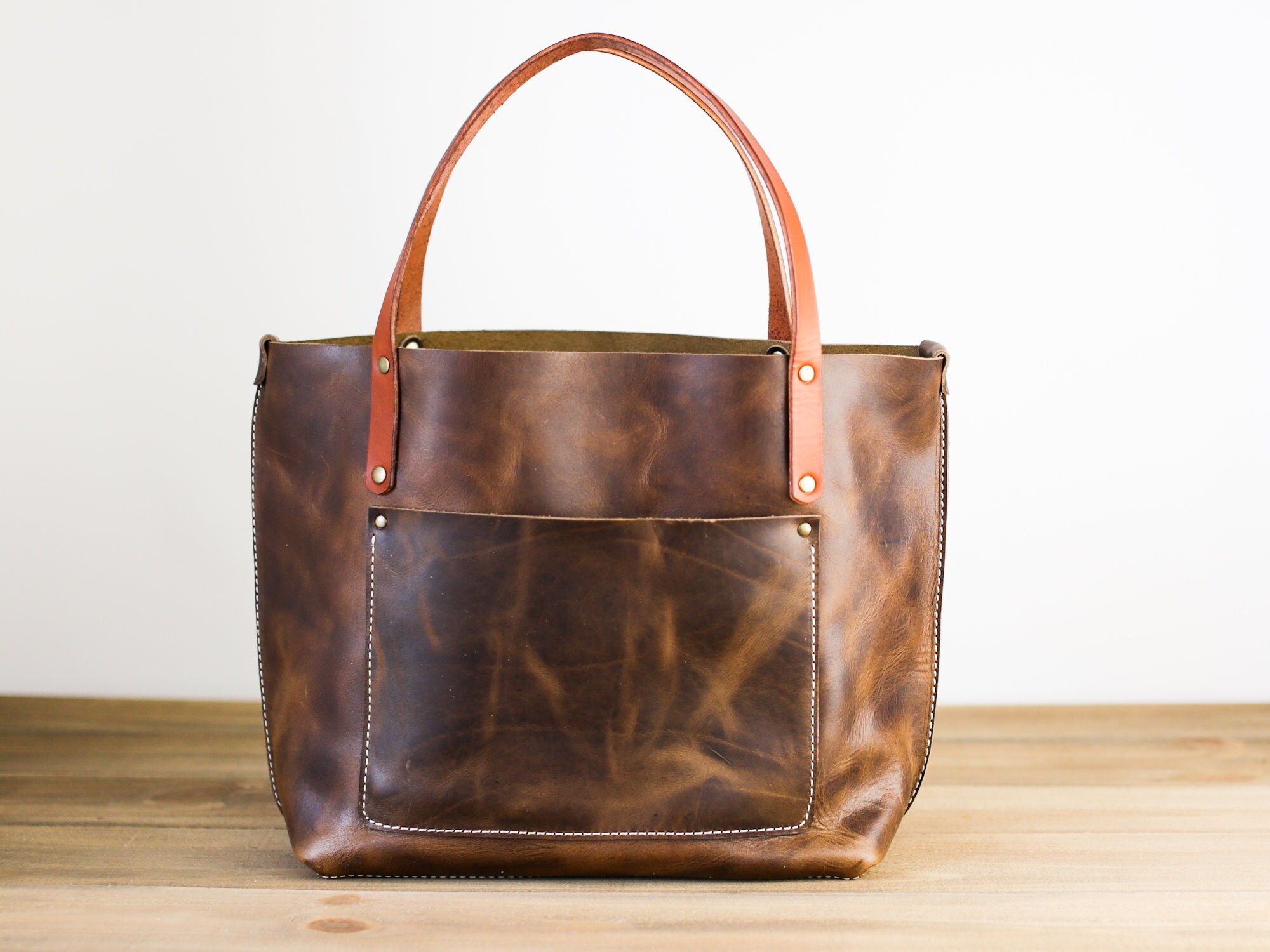 Leather Tote Bag Womens Large Tote in Brown Leather | Etsy