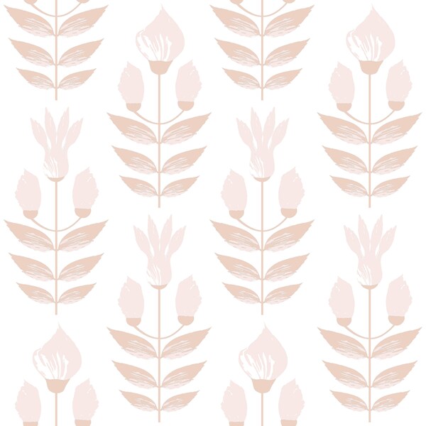 Blush Floral Wallpaper - Etsy