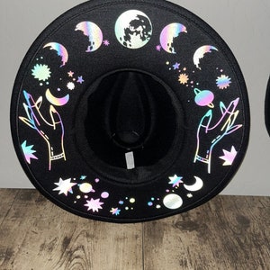 Wide Brim Hat, Moon Phase Hat, Glow in the Dark Halloween Moon Hat ...