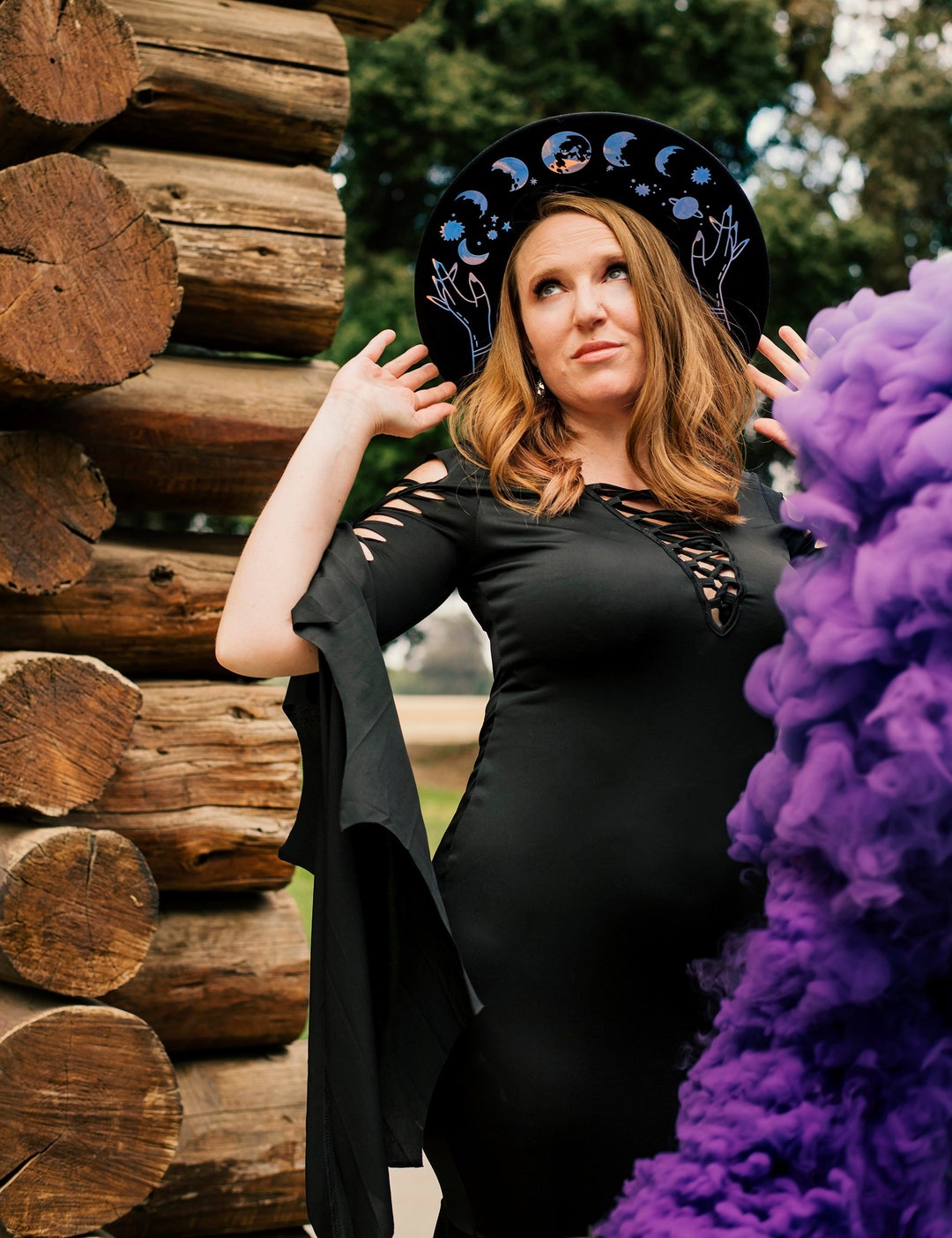 Wide Brim Hat, Moon Phase Hat, Glow in the Dark Halloween Moon Hat ...