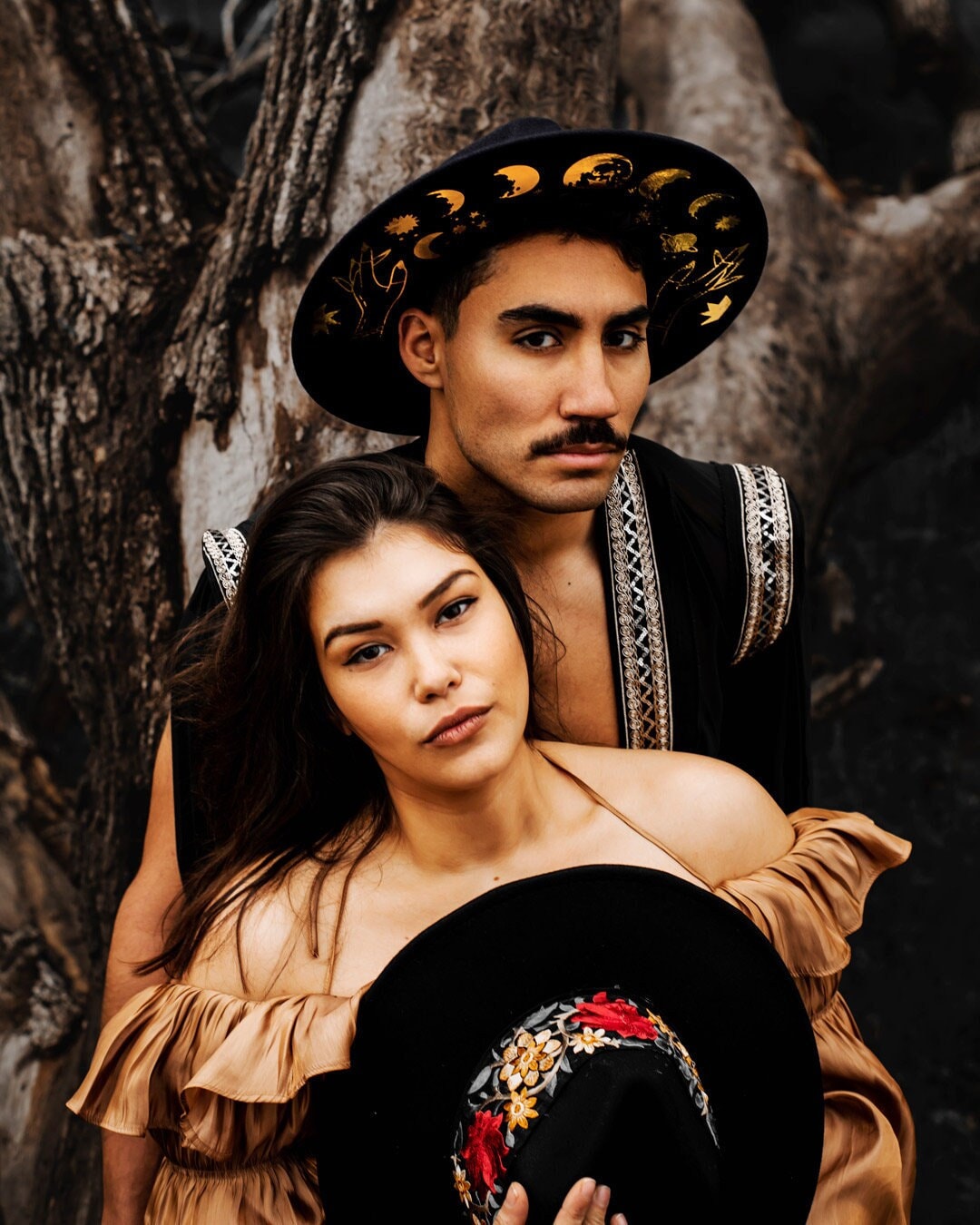 Wide Brim Hat Moon Phase Hat Halloween Moon Hat Black Witch - Etsy