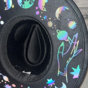 Wide Brim Hat, Moon Phase Hat, Glow in the Dark Halloween Moon Hat ...