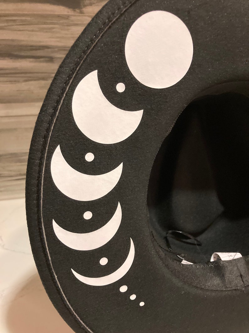 Wide Brim Hat Wide Brim Moon Fedora Witch Moon Hat - Etsy