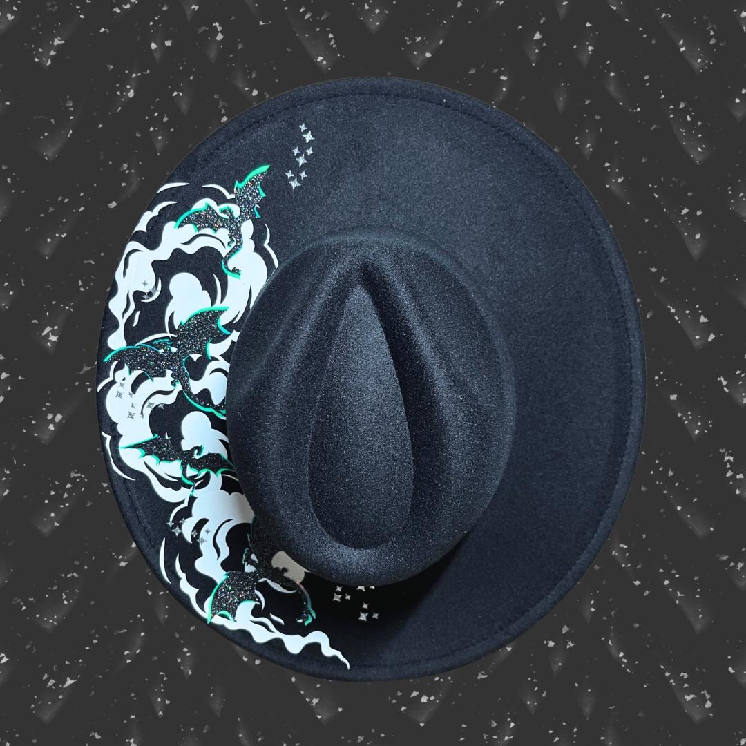 Wide Brim Fedora: Glitter Dragon Witch Hat - Etsy